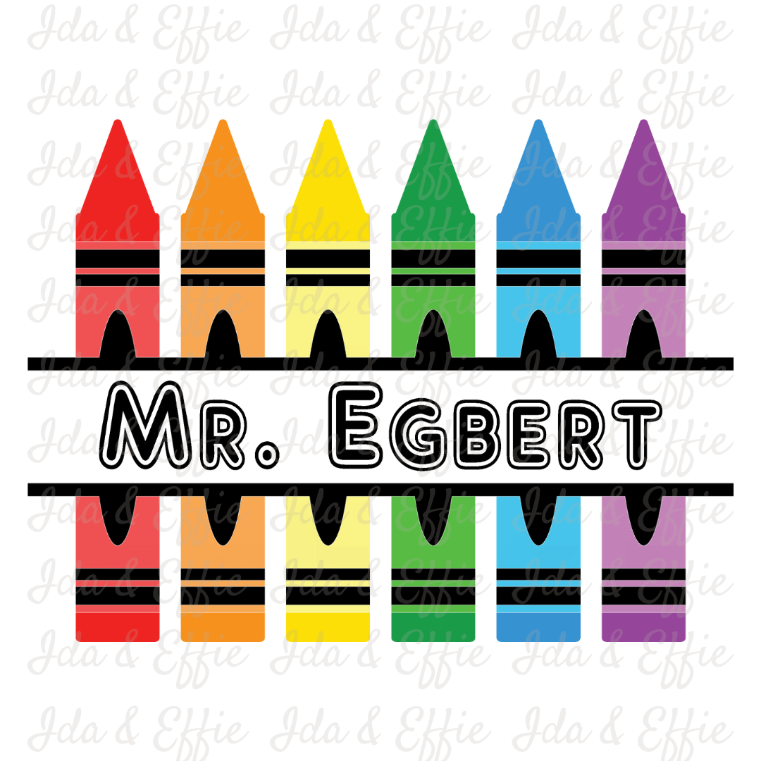 Personalized Teacher Appreciation Crayons – Ida and Effie